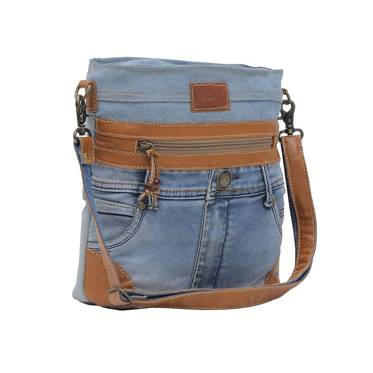 Myra Bag Western Leather Shoulder Bag for Women - Upcycled Canvas Crossbody Bag Janesa