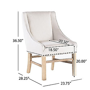 Christopher Knight Home James Fabric Dining Chair, Natural