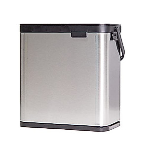 ZIRANU for Creative Kitchen Hanging Trash Can with Lid Handle Cabinet Door Stainless Steel Garbage Bin Wall Mounted Rubbish Waste Paper Basket Basin Bucket