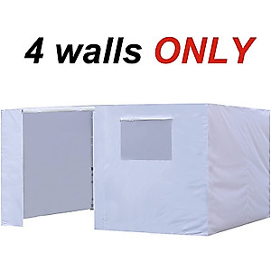 Eurmax USA Full Zippered Walls for 10 x 15 Easy Pop Up Canopy Tent,Enclosure Sidewall Kit with Roller Up Mesh Window and Door 4 Walls ONLY,NOT Including Frame and Top（Black）