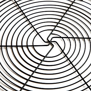 Mokpi Round Cake Cooling Racks Wire Baking Steaming Rack, 12 Inch Diameter, Steamer Rack (Black-2 Pack)