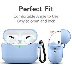 Lerobo for AirPods Pro 2nd/1st Generation Case Cover with Keychain & Lanyard,Soft Silicone Skin Full Protective AirPod Pro Case for Apple Airpod Pro 2022/2019 Charging Case [Front LED Visible] Lilac