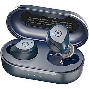 TOZO NC9 Hybrid Active Noise Cancelling Wireless Earbuds, in Ear Headphones IPX6 Waterproof Bluetooth 5.3 Stereo Earphones, Immersive Sound Premium Deep Bass Headset Royal Blue