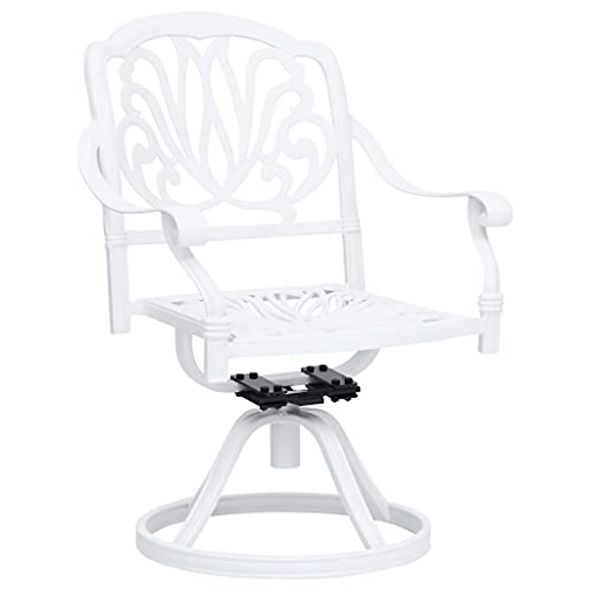 vidaXL 2X Swivel Patio Chair Garden Backyard Balcony Terrace Outdoor Dining Dinner Lounge Seating Chairs Home Furniture Cast Aluminum White