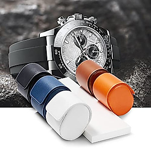 Oirlv Luxury Leather Watch Storage Box Travel Single Watch Case Watch Gift Box for Christmas Anniversary Birthday(Brown)