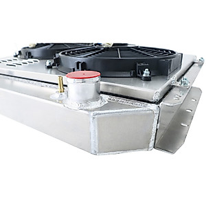 Rubivel 433 Radiator Replacement for 1966-1979 Ford F100 F150 F250 F350 Bronco 1967 1968 1969 1970 1971 1972 1973 1974 1975 1976 1977 1978, 4 Row All Aluminum Radiator+ Shroud Fan+Thermostat Relay