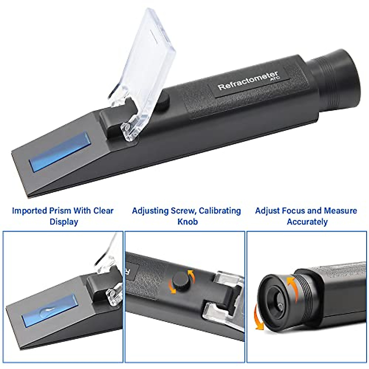 BUZHI Car Freeze Refractometer, Car Freeze Refractometer Multifunctional Auto Coolant Tester Urea Propylene Glycol Glycol Detergent Battery Liquids Test Device