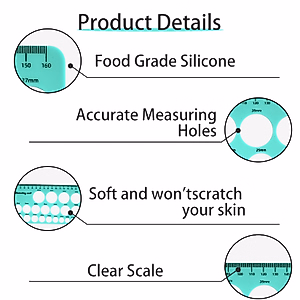Nipple Rulers for Flange Sizing, 4pcs Silicone Nipple Flange Measuring Tool for Breast Pump Flange Size, Breast Pump Shield Nipple Sizing Measurement Tool for Flanges, Including 2 Flange Rulers