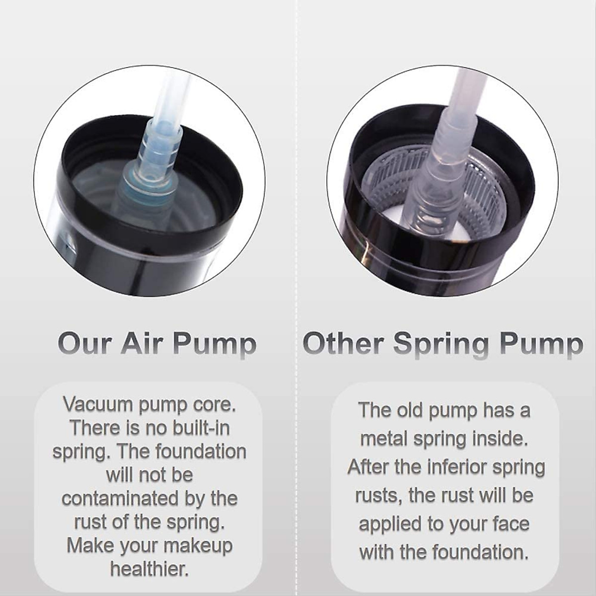 2PCS Replacement Press Cover Air Pump for Maybelline Fit Me Matte + Poreless Liquid Foundation Makeup Base (Black)