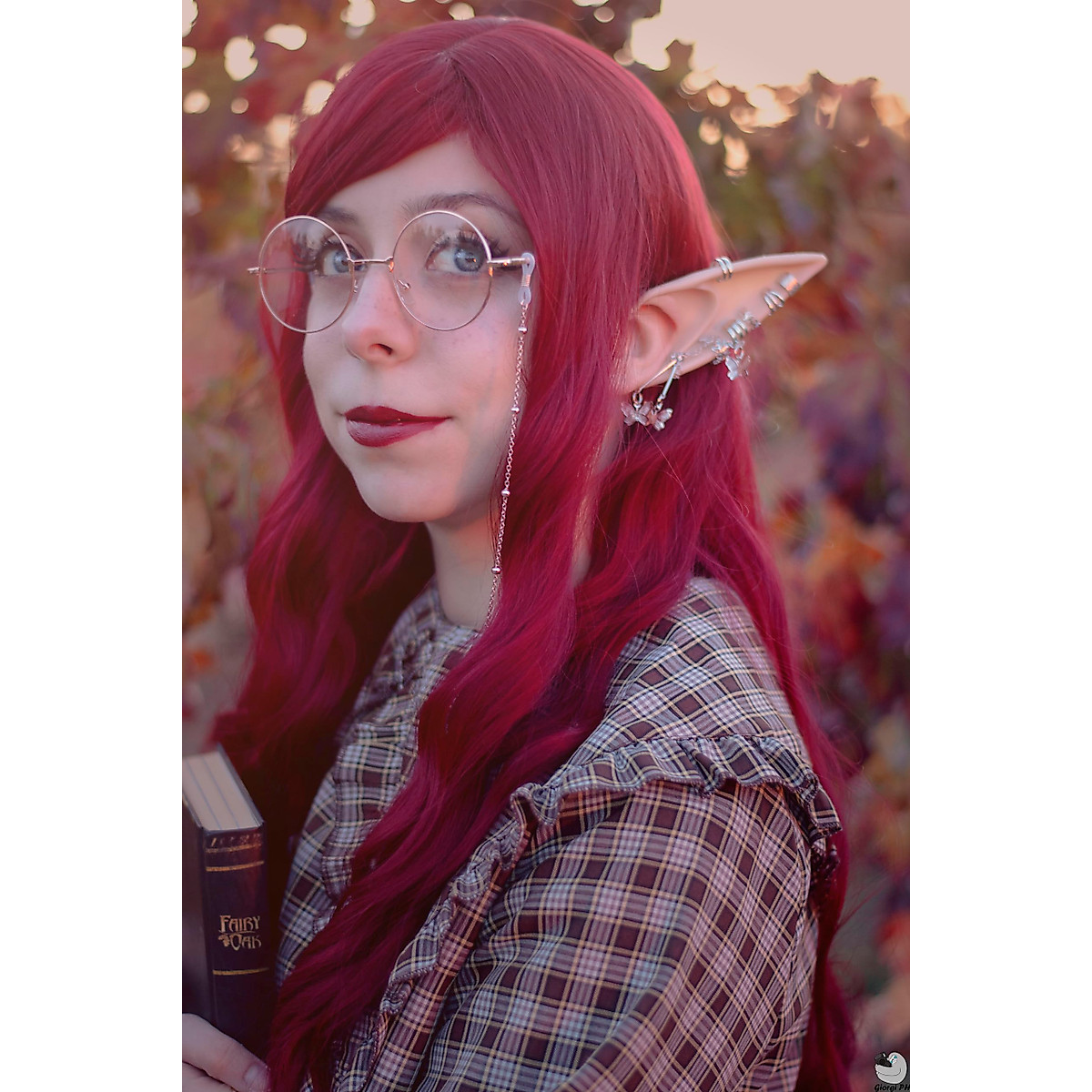 FRESHME Elf Ears with Cuff Earrings Set - Soft Pointed Elf Ears with Non-Pierced Silver Chain Butterfly Ear Clips for Women s Anime Party Christmas Renaissance Halloween Custome Cosplay Accessories Photo Props