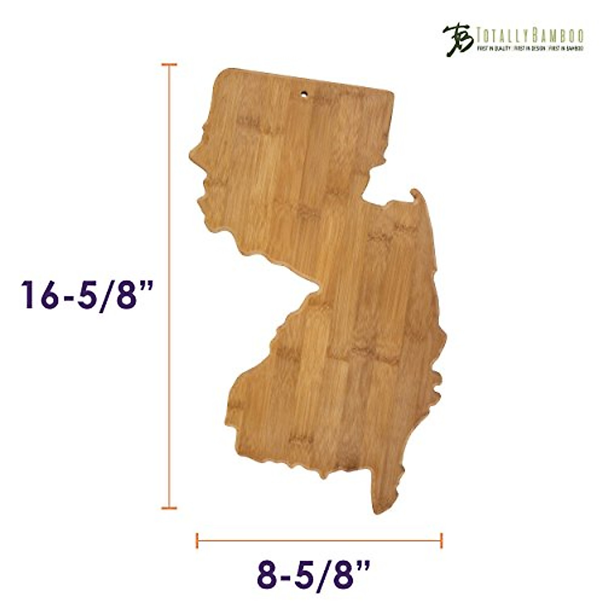 Totally Bamboo New Jersey State Shaped Bamboo Serving & Cutting Board