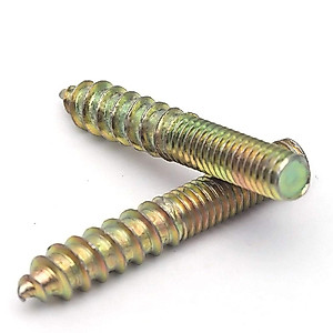 PZRT 12pcs Double Headed Bolts Self-Tapping Screw M6x35 M6 Hanger Bolts Length 1-3/8"(35mm)