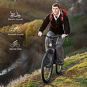 Wooken Electric Bike, Bike for Adults 27.5'' E-Bikes with 500W Motor, 21.6MPH Mountain Lockable Suspension Fork, Removable Battery, Professional 21 Speed Gears Bicycle