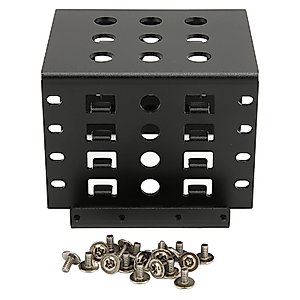 plplaaoo HDD Mounting Bracket,2.5in Aluminium Alloy Hollow Design High Hardness 2.5in Hard Drive Cage, Easy to Install, HDD Adapter, HHD Reader, Mobile Rack Holder(Black), Hard Drive Rack Hard Di