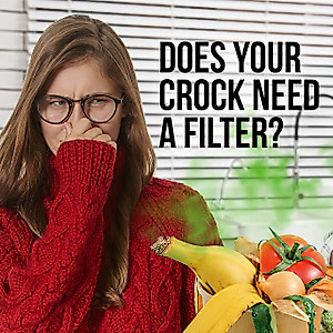 BioStrike Compost Crock - Activated Carbon Filters for Compost Bucket, Control Kitchen Odors, 5.5-inch Round, Made in USA (4 Count)