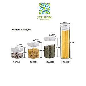 Airtight Food Storage Containers Set with Lids 5 Units Sets for Kitchen Pantry Organization and Storage, Leak-Proof Stackable Canister, include Measuring Spoon & Labels (White, 5)