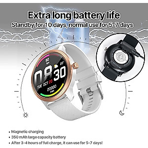 Women Smart Watch Man Heart Rate Blood Pressure,Step Counting，Information Call Reminder Health Monitor，White