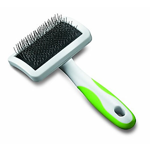 Andis 65705 Stainless-Steel Slicker Brush for Dogs and Cats - Durable and Lightweight Grooming Tool for All Breeds and Fur Lengths, Reduces Shedding and Promotes Hair Growth - Medium, Green
