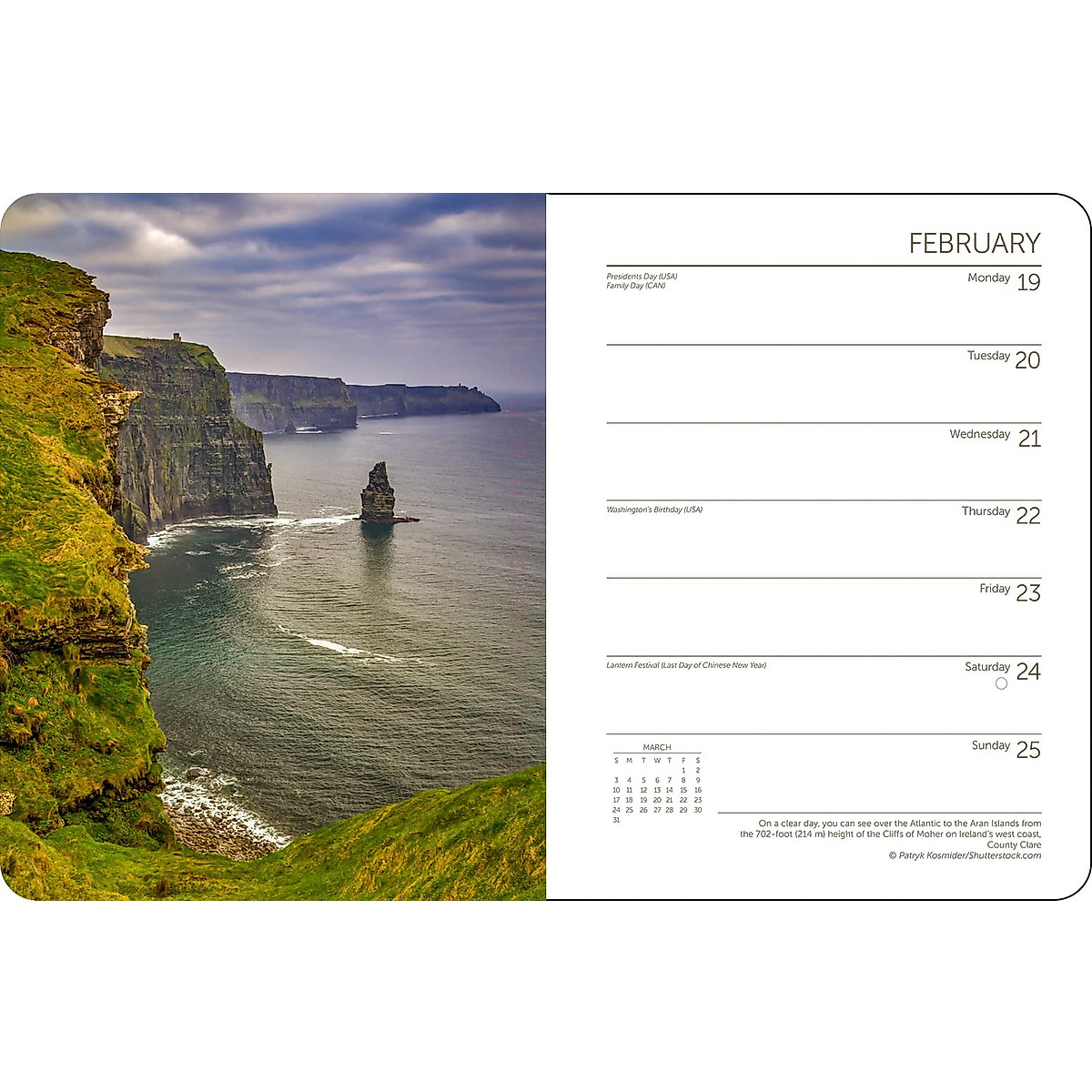 Ireland Weekly Engagement Calendar 2024, Planner 6.5" x 8.5" Spiral Bound