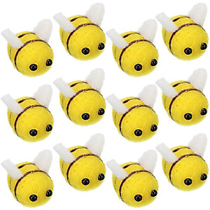 12 Pieces Wool Felt Bee Mini Crafts Bee for Baby Shower Gender Reveal Craft Scrapbooking DIY Decoration Nursery Tent Christmas Decoration