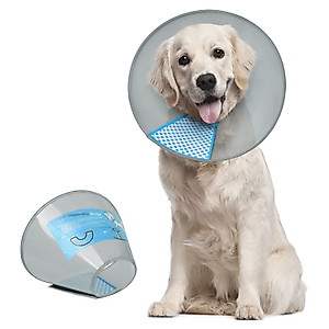 Supet Dog Cone Collar Adjustable After Surgery, Comfortable Pet Recovery Collar & Cone for Large Medium Small Dogs, Elizabethan Dog Neck Collar Plastic Practical
