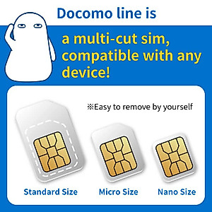 Japan Travel Prepaid SIM Unlimited Docomo Data Only (No Voice/SMS) 3-in-1 Docomo SIM Card (Docomo Network) Tethering, Japan No Activation No Contract (8Days)