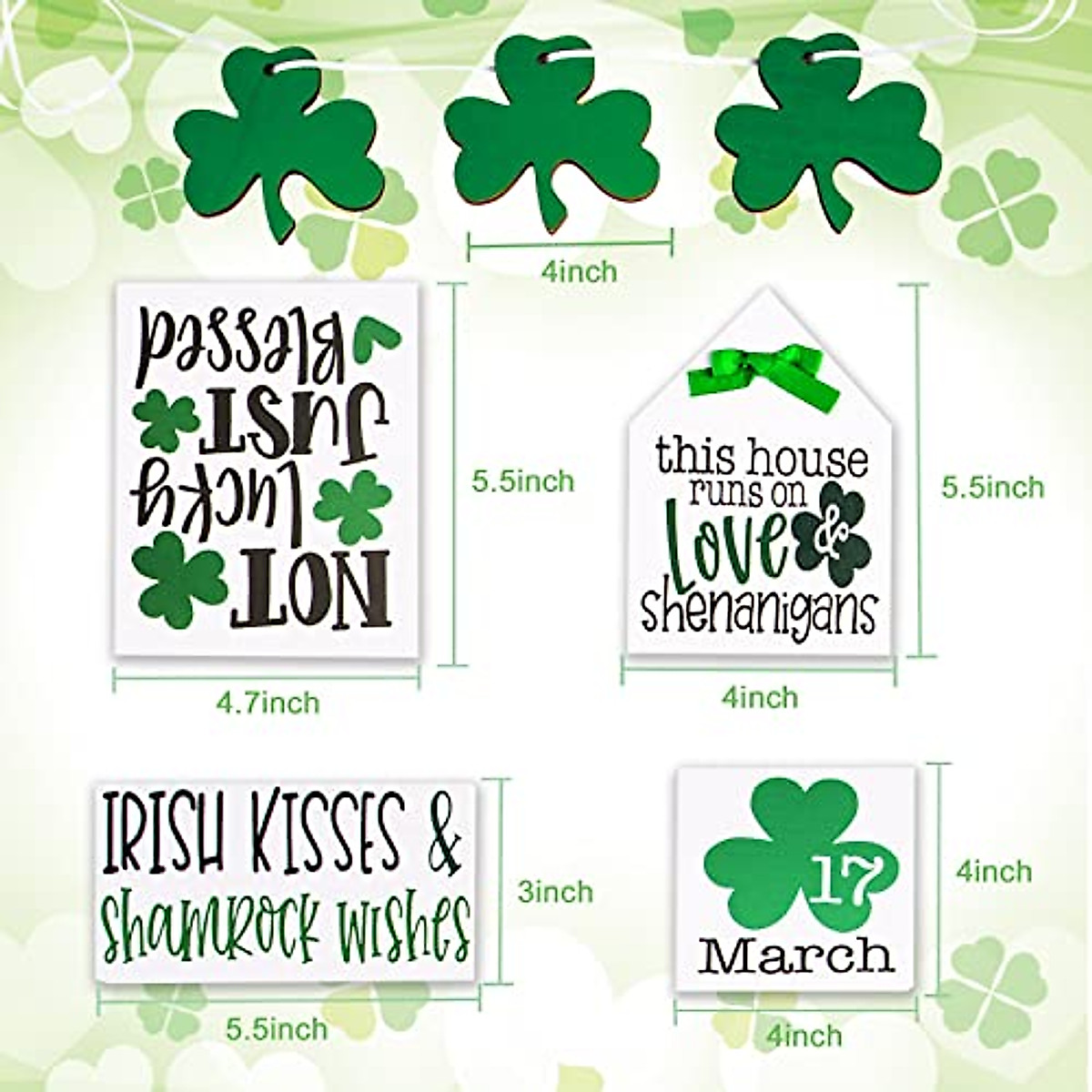 41PCS St Patricks Day Tiered Tray Decor,St Patricks Day Decor,Irish Decor for Home,Shamrock St. Patrick's Day Farmhouse Rustic Wood Signs Irish Themed Centerpieces for Office Kitchen Table Party Decor