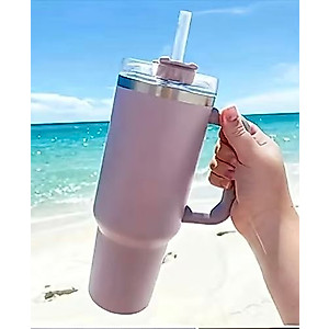 Aesthetic Adventure Quencher 40oz Stainless Steel insulated Tumbler with Handle and Straw - Lavender