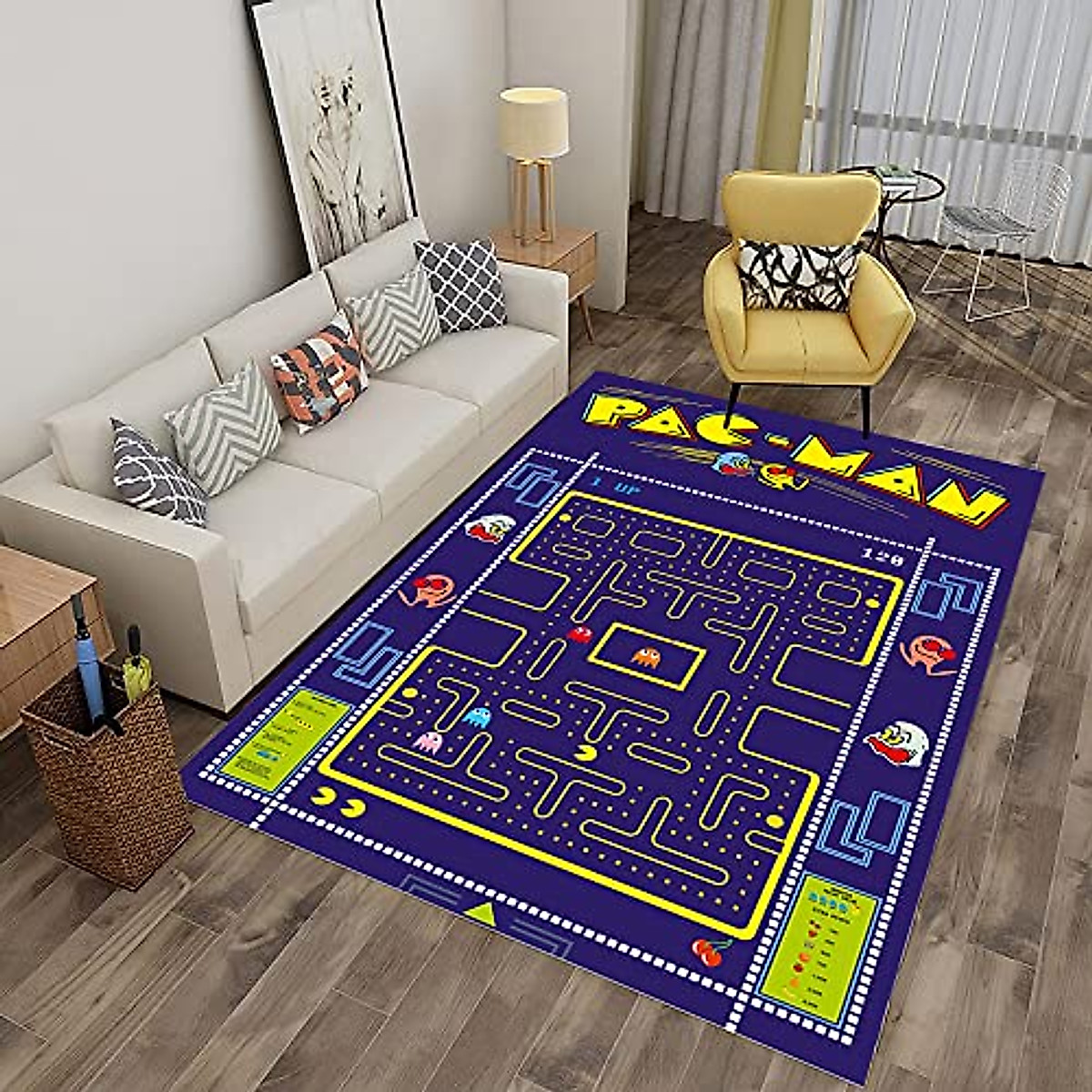 Classic Arcade Games, Arcade Decor,Gift for Gamers, Video Game, Atari, Chenille Rugs for Living Room Rug Home Decor Rugs Modern Fun Rug for Kids Room, PC2.1 (19.6”x31.4”)=50x80cm