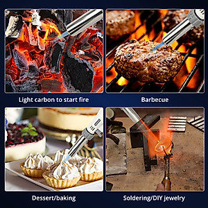 Sondiko Butane Torch Head S516 - Professional Culinary & Grilling Tool with Wind Resistant Flame for BBQ & Soldering - Charcoal & Campfire Torch Lighter (Fuel Not Included)