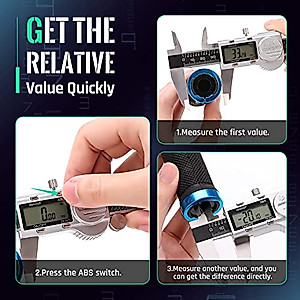Nuovoware Digital Caliper, 6 Inch /150 mm IP54 Electronic Measuring Tool, Stainless Steel Waterproof Micrometer Vernier Caliper with Auto-Off Large LCD Screen, High Precision Inch/Metric/Fraction