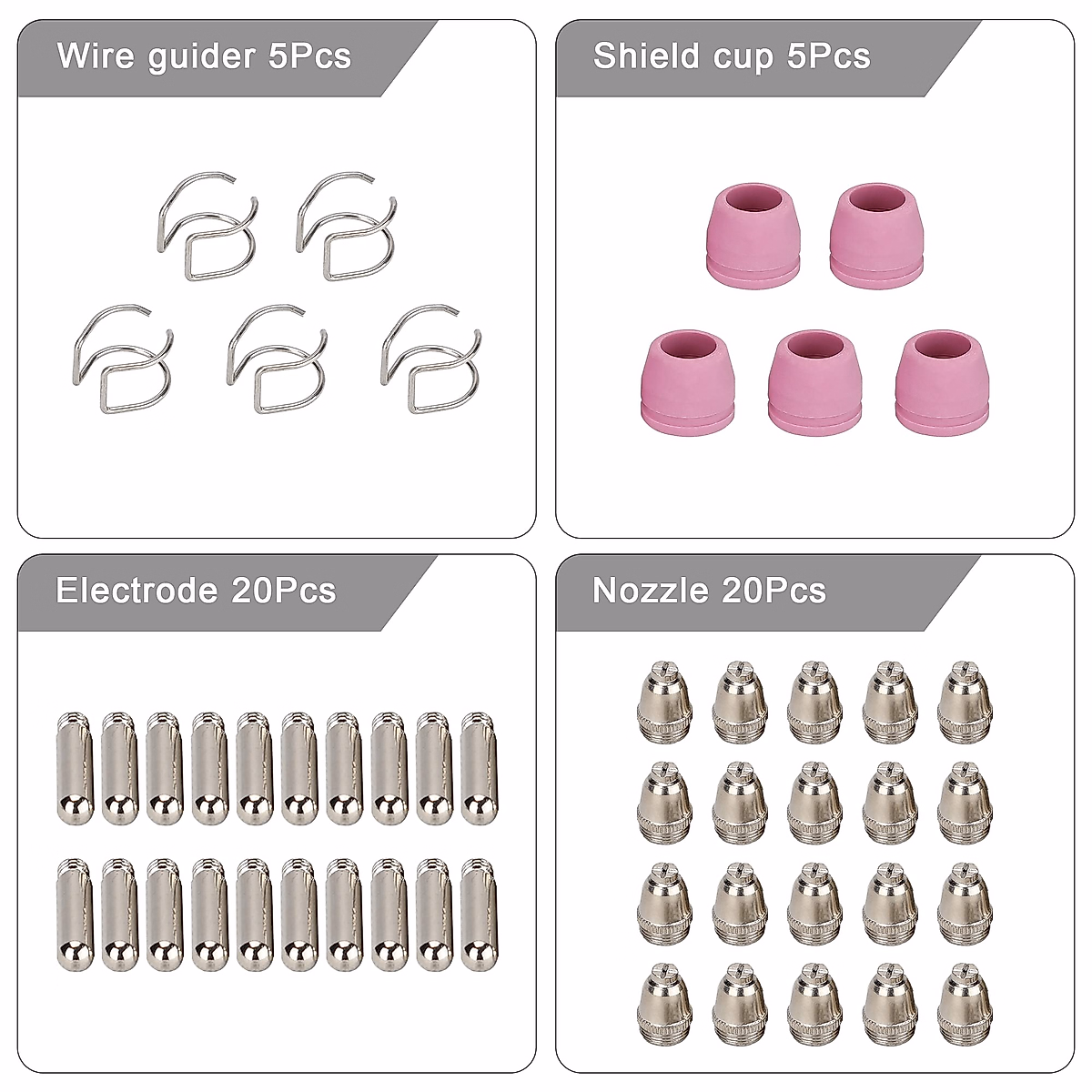 3-in-1 50 Amp Pilot Arc Plasma Cutter, 200 Amp TIG Welder and 200 Amp Stick Welder -AG60P Consumables