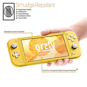 Orzly Screen Protector for Nintendo Switch Lite 2019 Model [4 Pack] Tempered Glass Screen Protectors. No Bubbles Easy Installation Anti Scratch Edition
