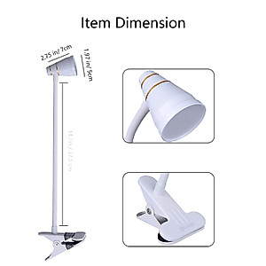 CeSunlight LED Clip Desk Lamp, Headboard Light with Strong Clamp, Bed Reading Light with 3000k-6500K Adjustable Color Temperature Options for Brighter Illumination (Milky White)