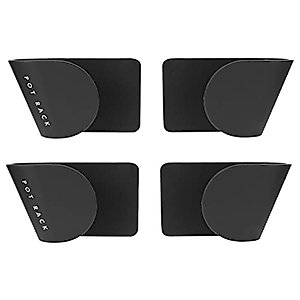 FRCOLOR 4pcs Pot Lid Holder Wall- Mounted Pot Lid Storage Rack Punch- Free Pan Cover Hanger Cutting Board Stand Kitchen Tools Shelf for Cupboard Cabinet Door Organizer Black
