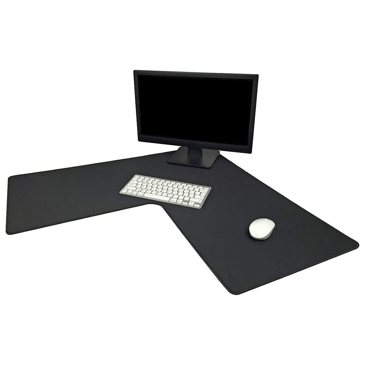 LPadds L Shaped Mouse Pad - Large, 3mm thickness, Stitched Edges, Water Resistant - Corner Mouse Mat for L Shaped Desk, Corner Desk and Gaming Setup