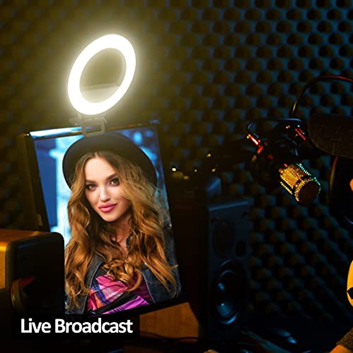 Clip-on Ring Light for Laptop/Computer, 10 Brightness Levels, 3 Light Modes - Perfect for Video Conferencing and Live Streaming, Compatible with Laptop, Tablet and Desktop Computers