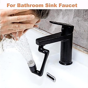 Generic ZYHS-PRO2 1440 Swivel Faucet Aerator, Alloy Sink Faucet Extender with 2 Patterns of Splash Proofing for Eye/Hair/Face Wash