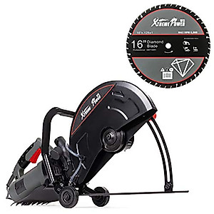 XtremepowerUS 3200W Electric Power Disc Cutter Circular Demo Saw For Wet/Dry Concrete Guide Roller Cut Off, 16"