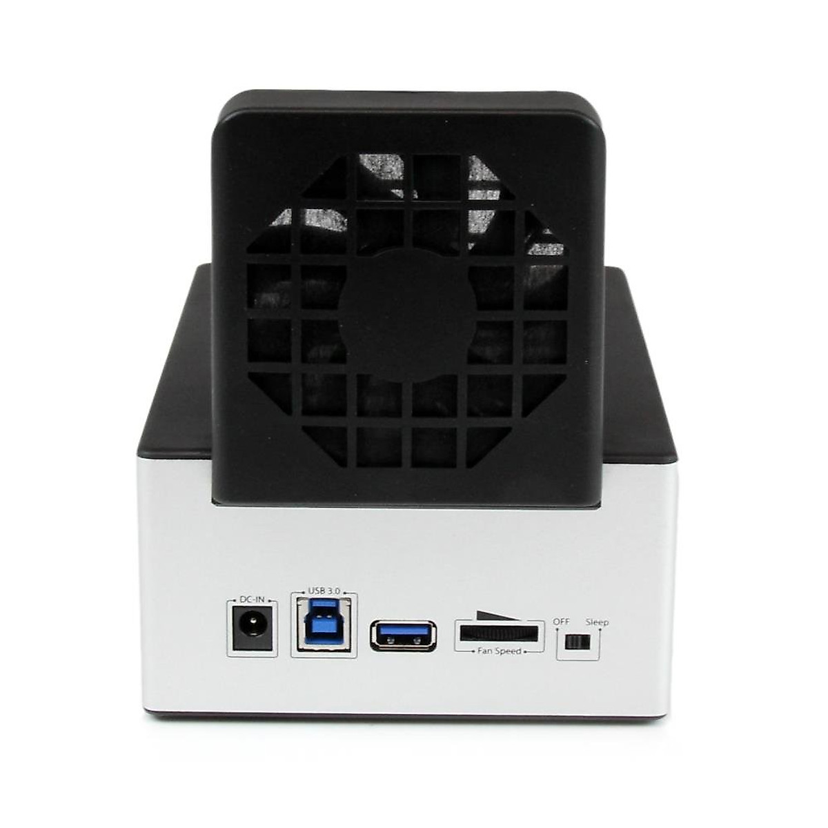 StarTech.com USB 3.0 Dual SATA Hard Drive Docking Station with Fast Charge Hub UASP and Fan, Black/Silver (SDOCK2U33HFB)