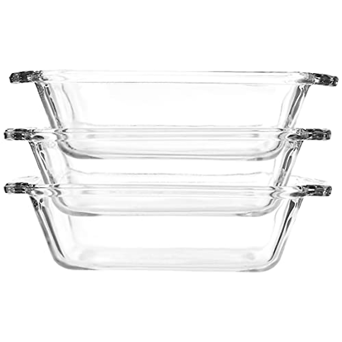 Anchor Hocking 1.5-Quart Oven Basics Loaf Dish, Set of 3, Clear