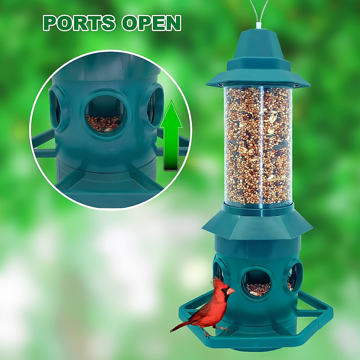 Leak Proof Hummingbird Feeder,2 Pack Hummingbird Feeders for Outdoors Hanging with 20 Feeding Ports,Easy to Install,Clean and Fill,Built-in Moat,12 oz