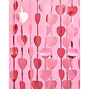 xo, Fetti Valentine's Day Heart Foil Curtain, Bachelorette Party Decorations - Set of 2 | Rose Gold Bridal Shower Birthday Gift Backdrop, Bridesmaid Favors, 21st, Vday