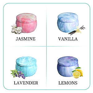 Scented Candles for Home, Women Gifts, 17.6 oz 4 Pack 120 Hours Burn, Premium Body Relax & Stress Relief Candles,Ideal Gifts for Birthday, Christmas, Thanksgiving, Mother's Day