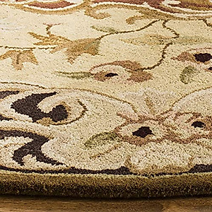 SAFAVIEH Classic Collection 8' Round Gold / Cola CL234B Handmade Traditional Oriental Premium Wool Area Rug