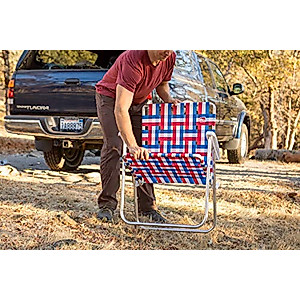 Outdoor Spectator (2-Pack Classic Reinforced Aluminum Webbed Folding Lawn/Camp Chair (Red)