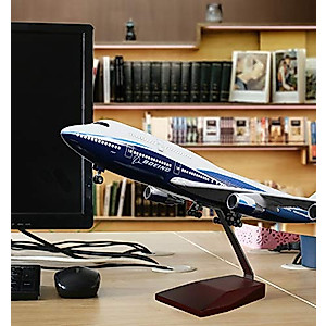 24-Hours 18” 1:130 Model Jet Airplane B747 Model Plane Aircraft Model Diecast Airplane for Adults with LED Light(Touch or Sound Control) for Decoration or Gift