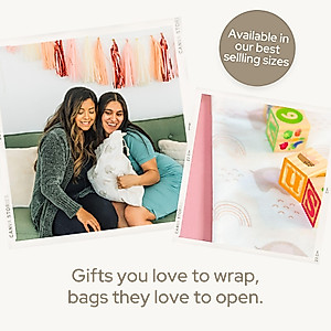 Gather & Knot Drawstring Gift Bags | Premium Canvas | 22" Extra Large | Reusable Fabric Wrap for Girls Baby Shower or Birthday | XL Elephant Pink Flat Bottom