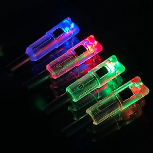 DEEPOWER Lighted Nocks for Crossbow Bolts 6-Pack Arrow Nocks for .300"/7.62mm Inside Diameter with ON/Off Switch Archery Nocks for Archery Hunting (Red)