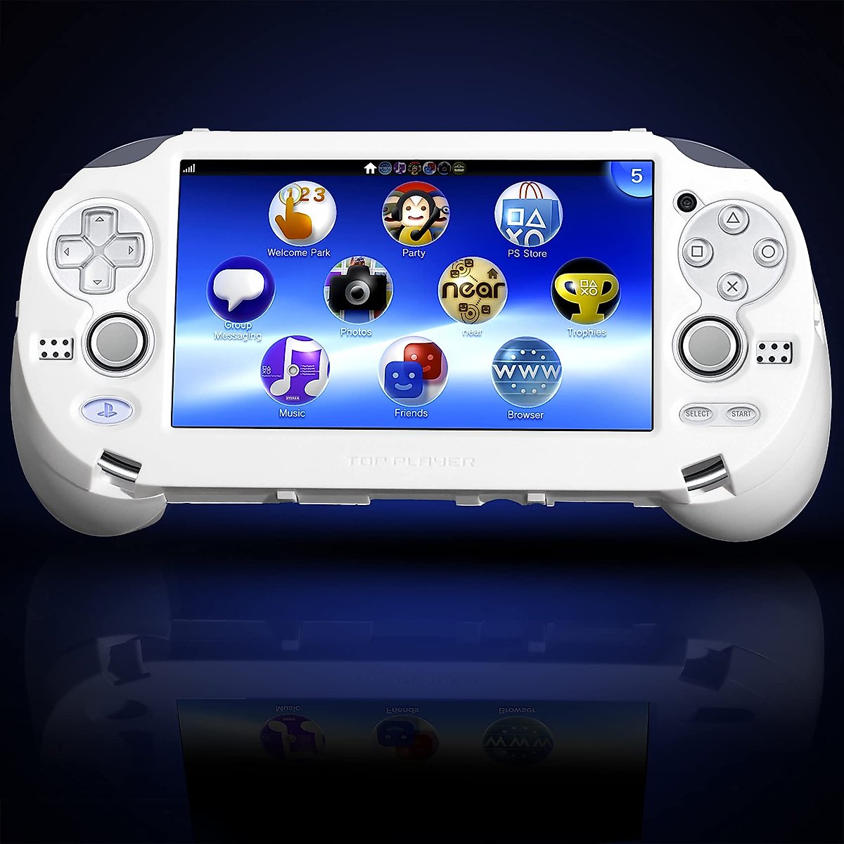 CHENLAN L2 R2 Trigger Hand Grip Shell Controller Protective Case for Playstation PS Vita 1000 （White）